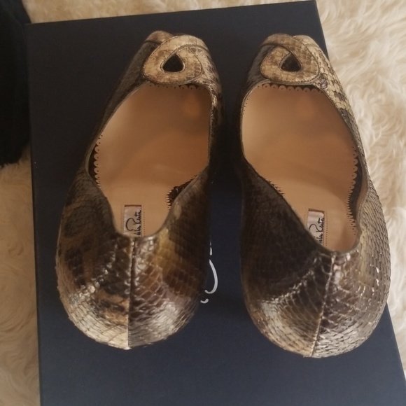 Oscar de la Renta | Shoes | Nib Platform Peep Toe Heel Anaconda Sz395 ...